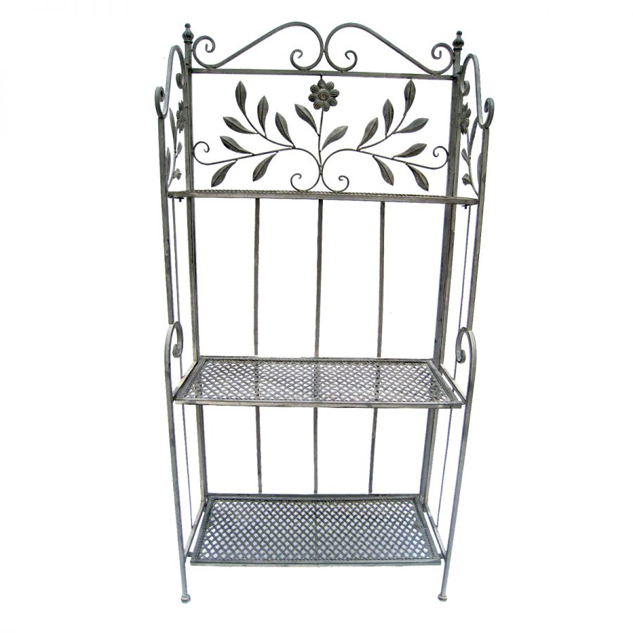 Regal mit 3 Etagen, antik grau – linder exclusiv